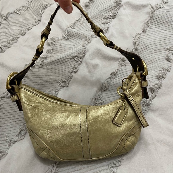 Coach | Bags | Coach Womens Gold Mini Shoulder Bag | Poshmark